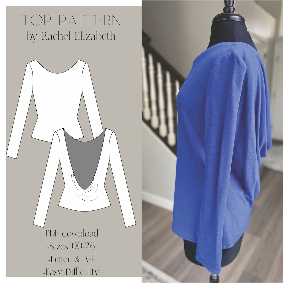 Sewing Pattern, Deep Cowl Neck Sweater, Instant Download Pattern, How ...