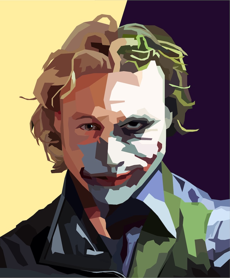 Heath Ledger Morphing Into His Joker- Print - Etsy