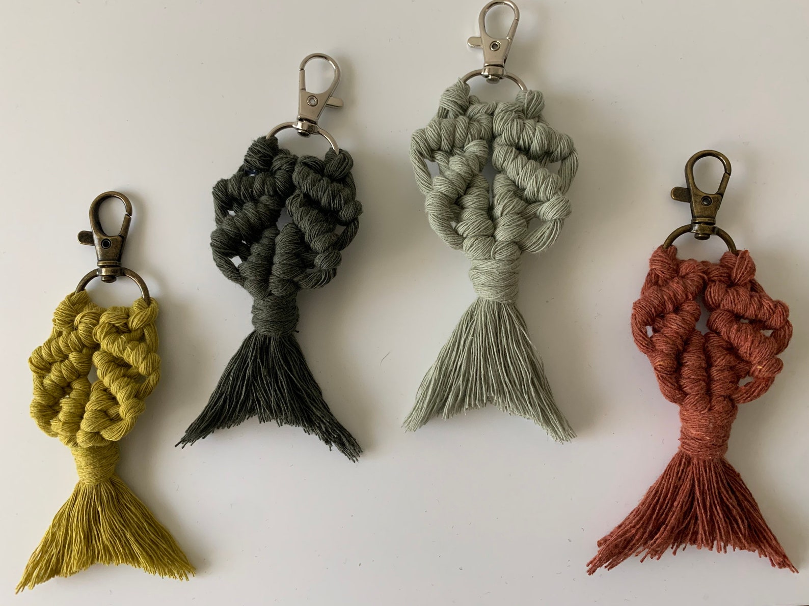Macrame Fishtail Keychains - Etsy