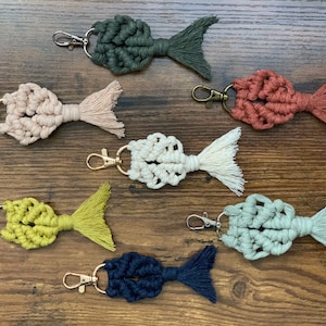 Macrame Fishtail Keychains - Etsy