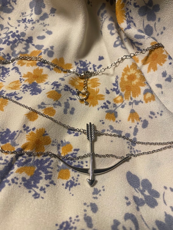 45 Cm Bow and Arrow Double Chain Necklace | Etsy