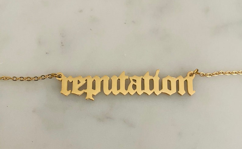 Taylor Swift gold stainless steel reputation necklace | Etsy