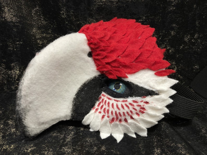 Therian Mask, Therian Bird Mask, Bird Mask, Parrot Mask, Red and Green ...