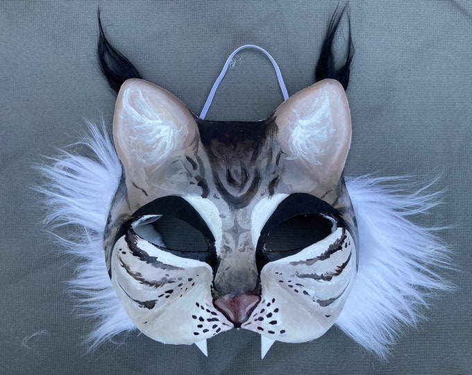 Lynx Mask, Bobcat Mask, Cat Mask, Animal Mask (hand-painted, Cardboard ...