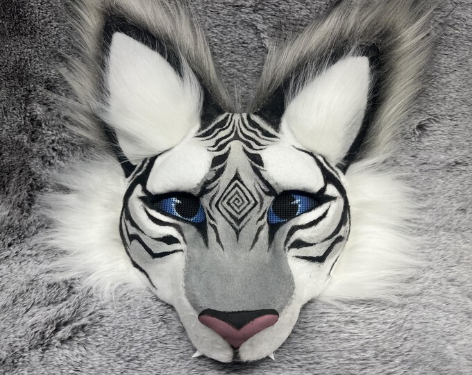Tiger Mask, White Tiger Mask, Therian Tiger Mask, Felted Mask, Therian ...