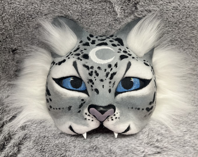 Snow Leopard Mask, Wild Cat Mask, Leopard Mask, Therian Mask, Cat Mask ...