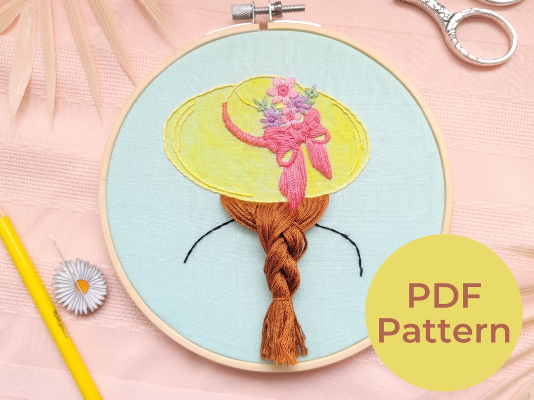 PDF Pattern - Spring Floral Hat. Hair Embroidery Pattern. Spring ...