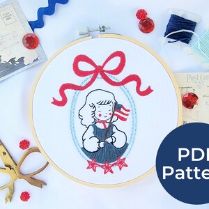 PDF Pattern - Vintage 4th of July. Patriotic Embroidery PDF Pattern ...