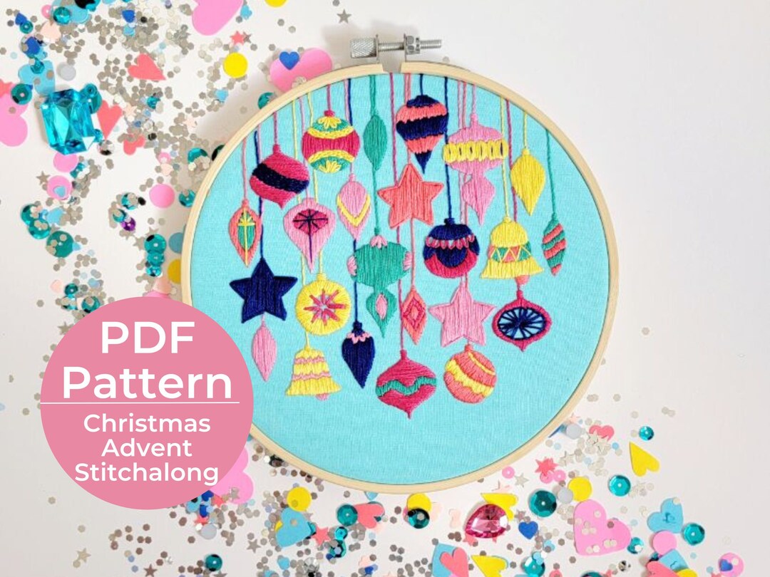 PDF Embroidery Advent Pattern - Christmas Advent Ornament. Advent ...