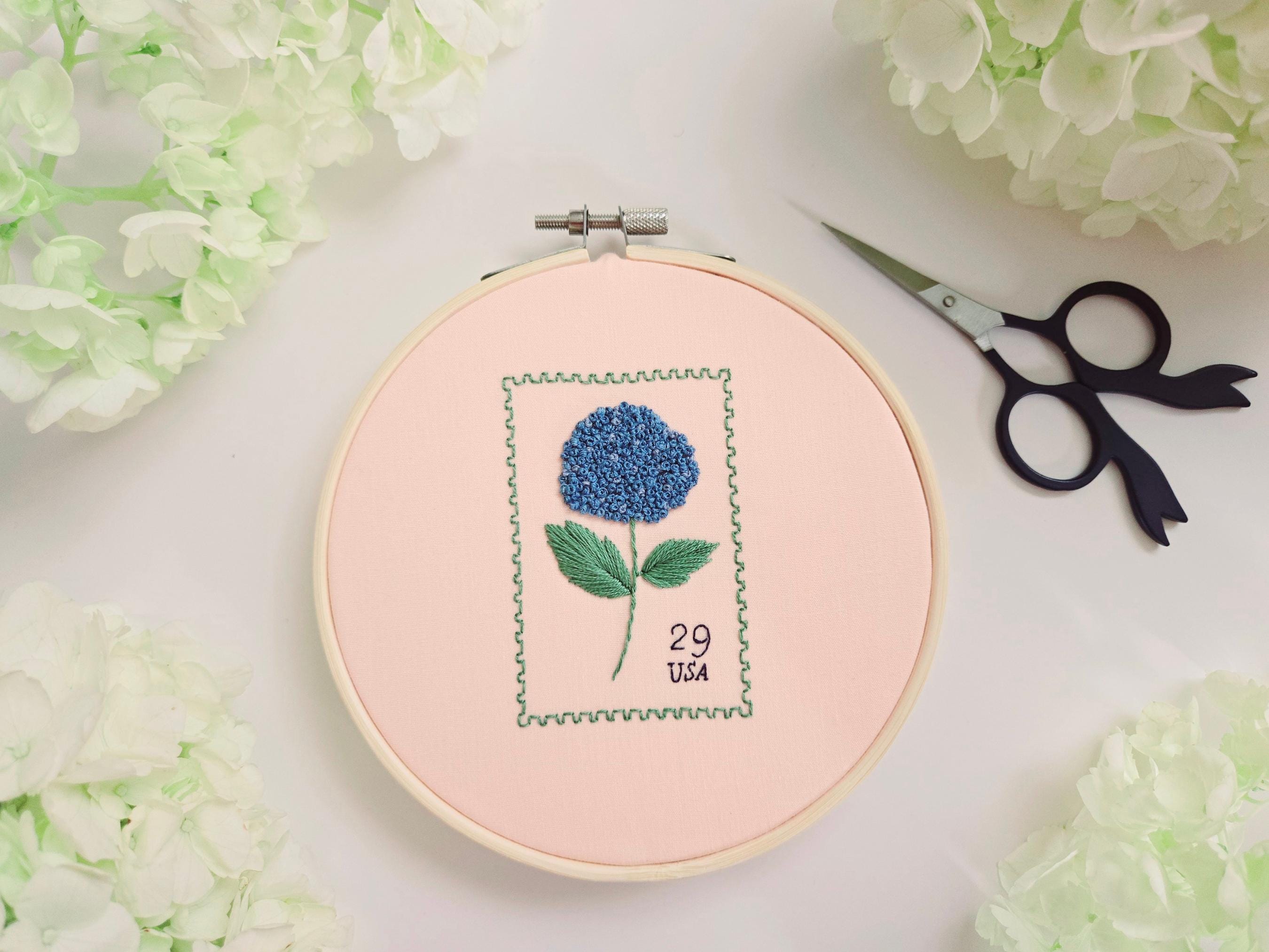 Hydrangea Postage Stamp Embroidery Pattern: Beginner DIY (PDF Pattern ...