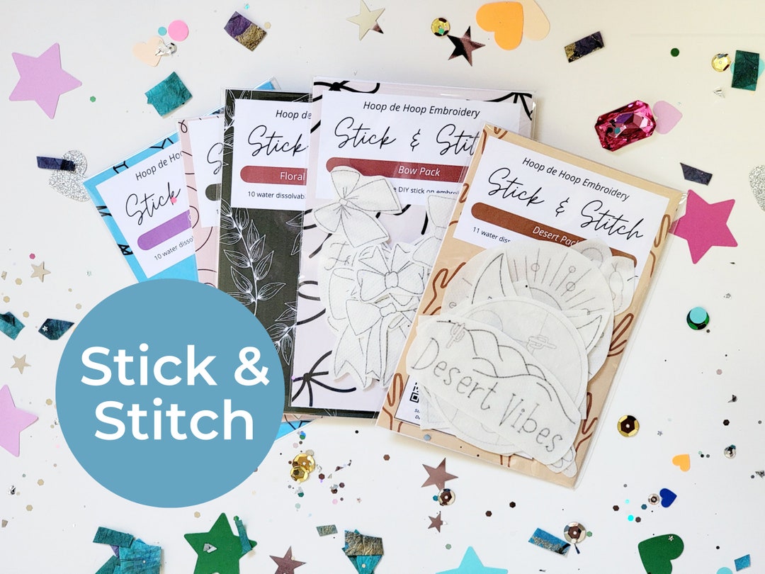 Stick and Stitch Pack Embroidery Packs. Embroidery Stickers. Water ...