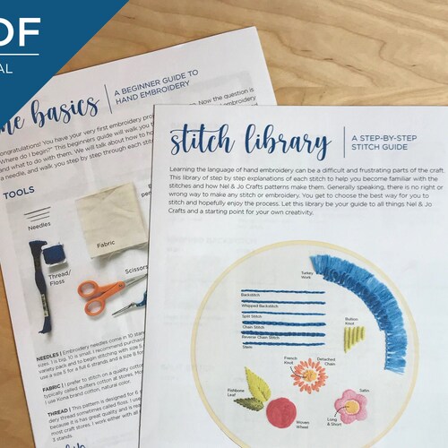 Embroidery Stitch Library and Beginner's Guide Hand | Etsy