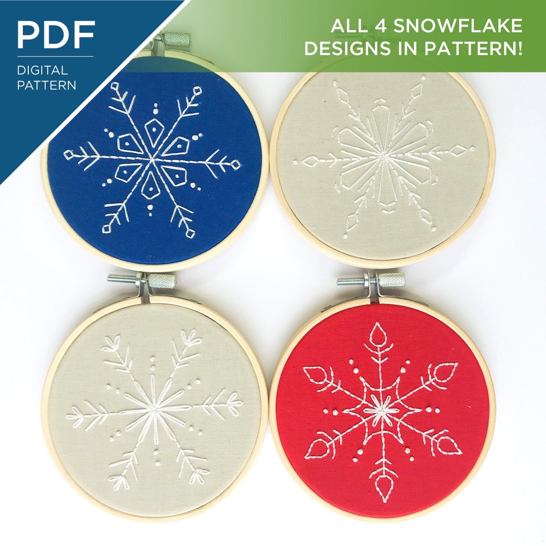 Snowflake Ornament Embroidery Pattern | Christmas Ornament Embroidery ...