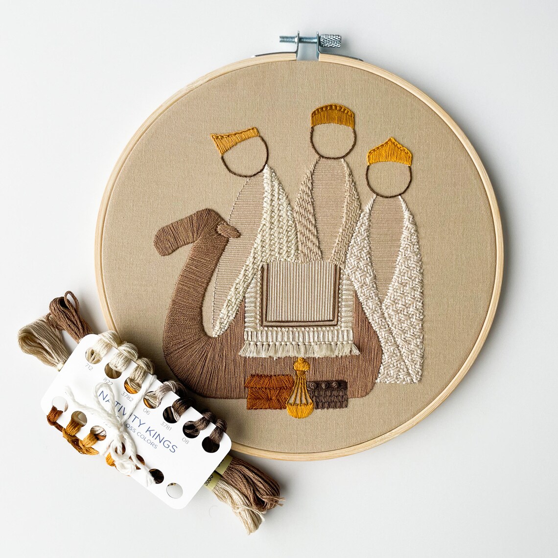 Nativity Kings 8" Embroidery Kit | Christmas Wise Men Embroidery Kit ...