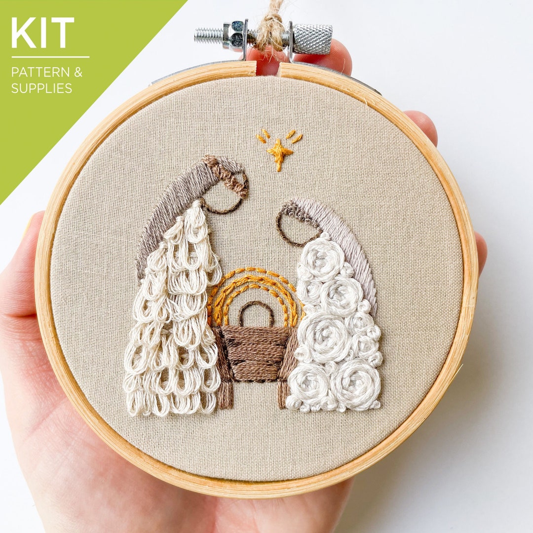 Nativity Ornament 4" Embroidery Kit | Christmas Ornament Embroidery Kit ...
