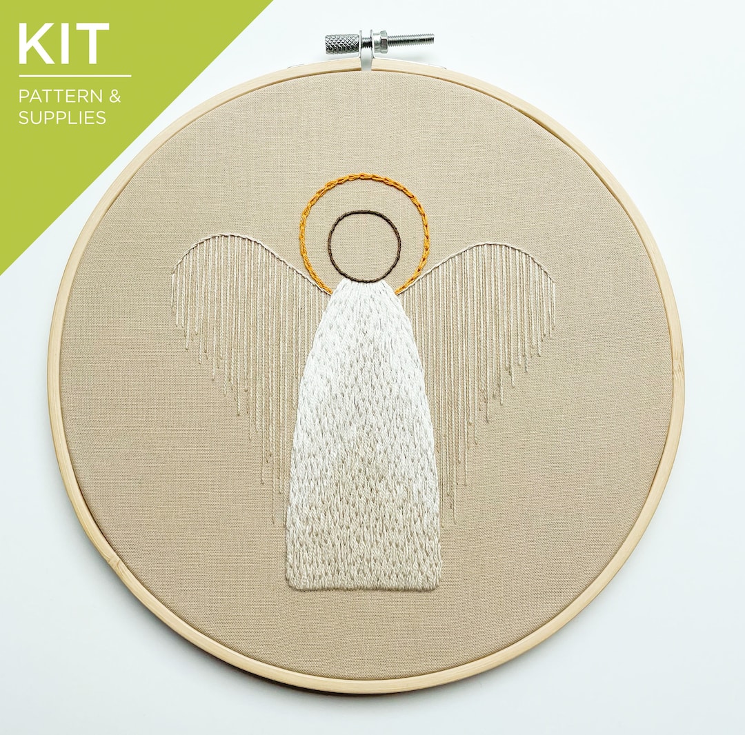 Nativity Angel 8" Embroidery Kit | Christmas Angel Embroidery Kit | DIY ...