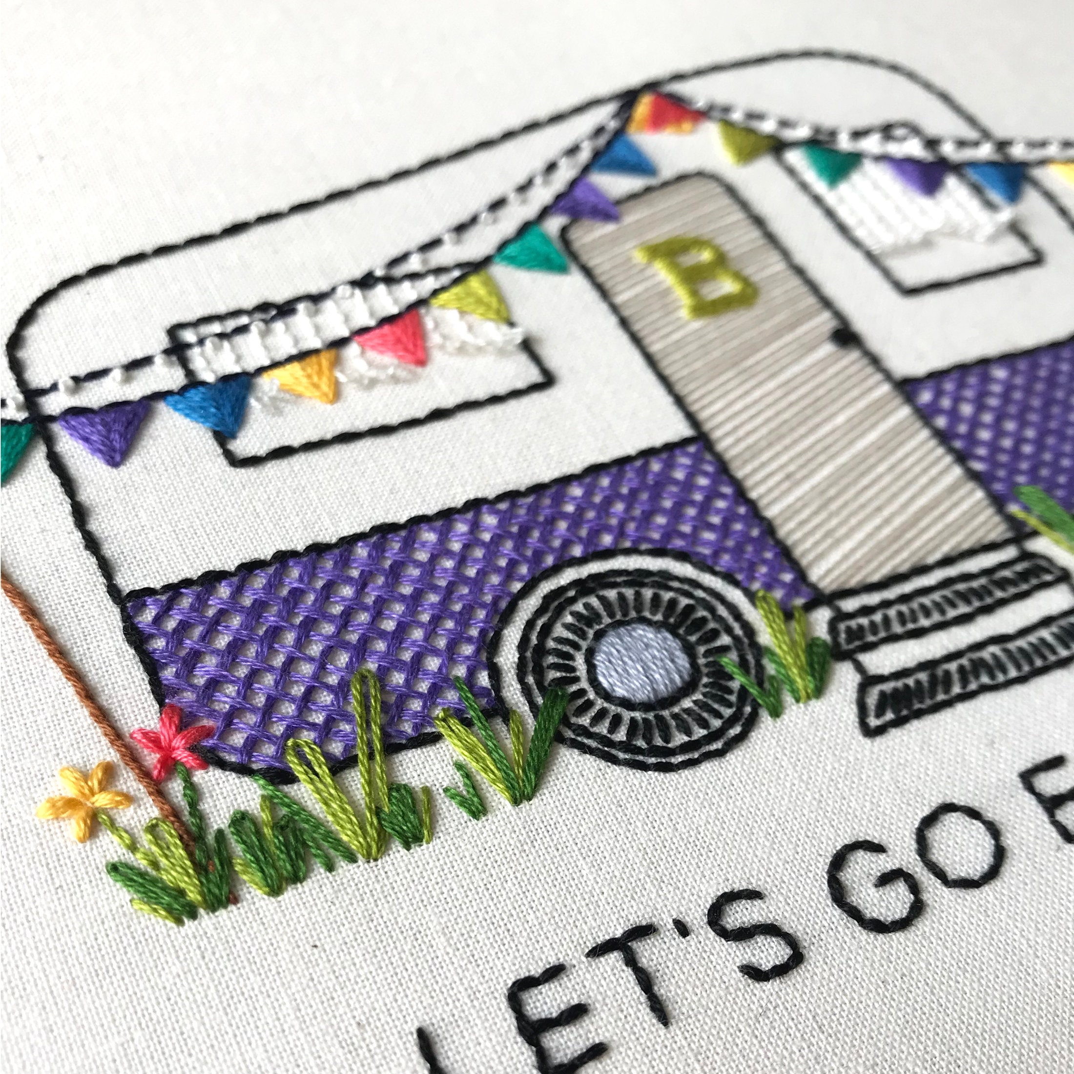 Happy Camper Embroidery Pattern Camping Embroidery Pattern | Etsy