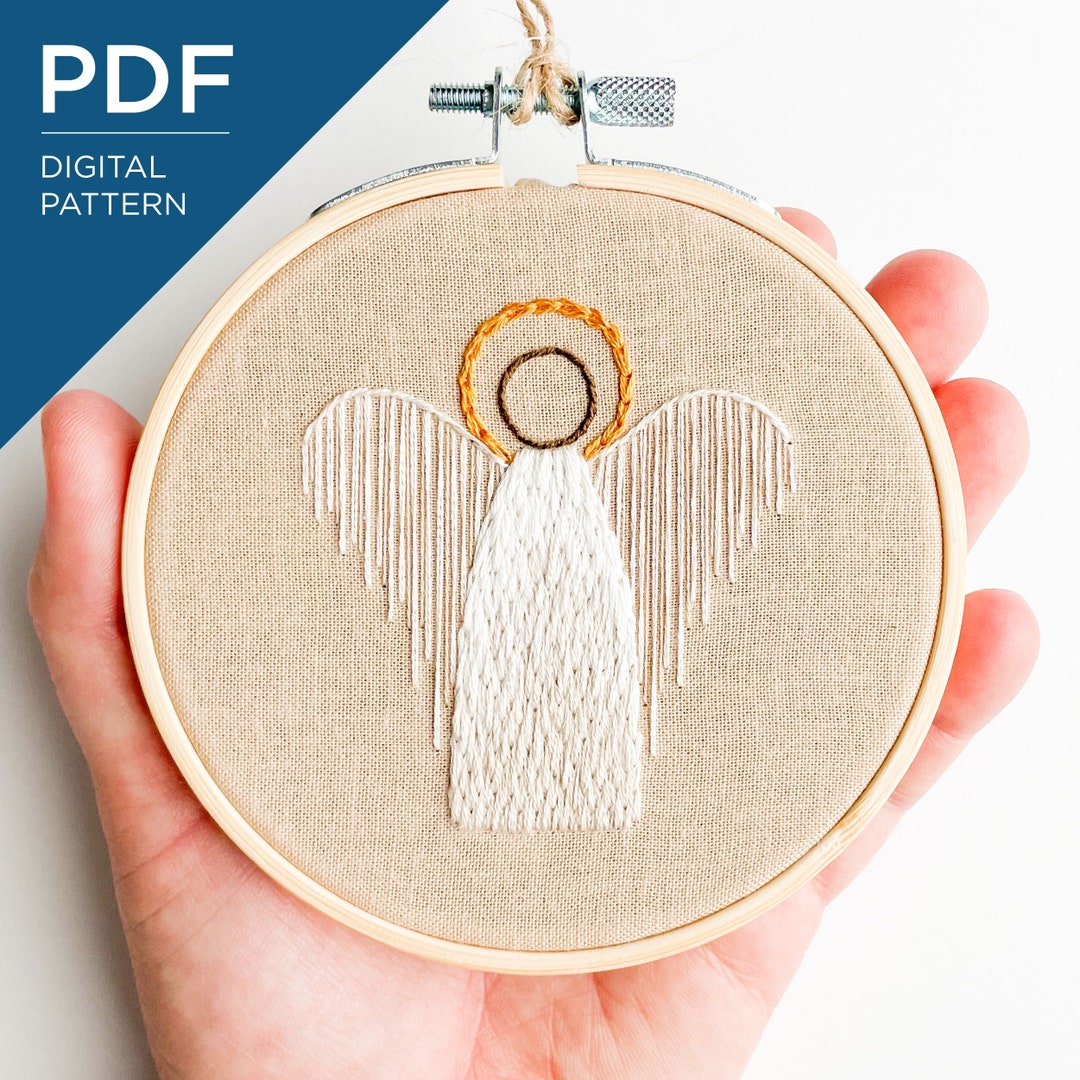 Nativity Angel Ornament 4" Embroidery Pattern | Angel Ornament Pattern ...