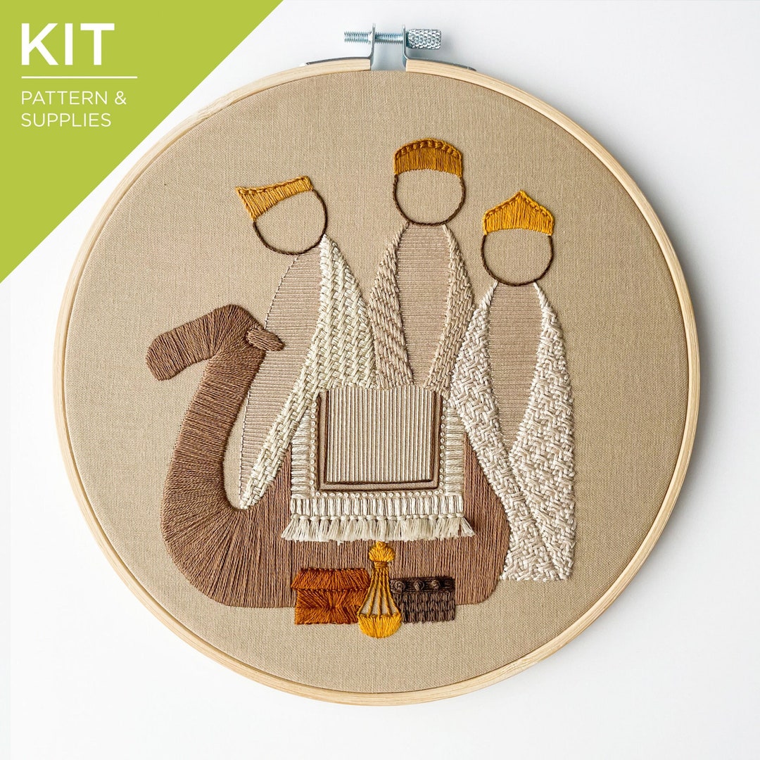 Nativity Kings 8" Embroidery Kit | Christmas Wise Men Embroidery Kit ...