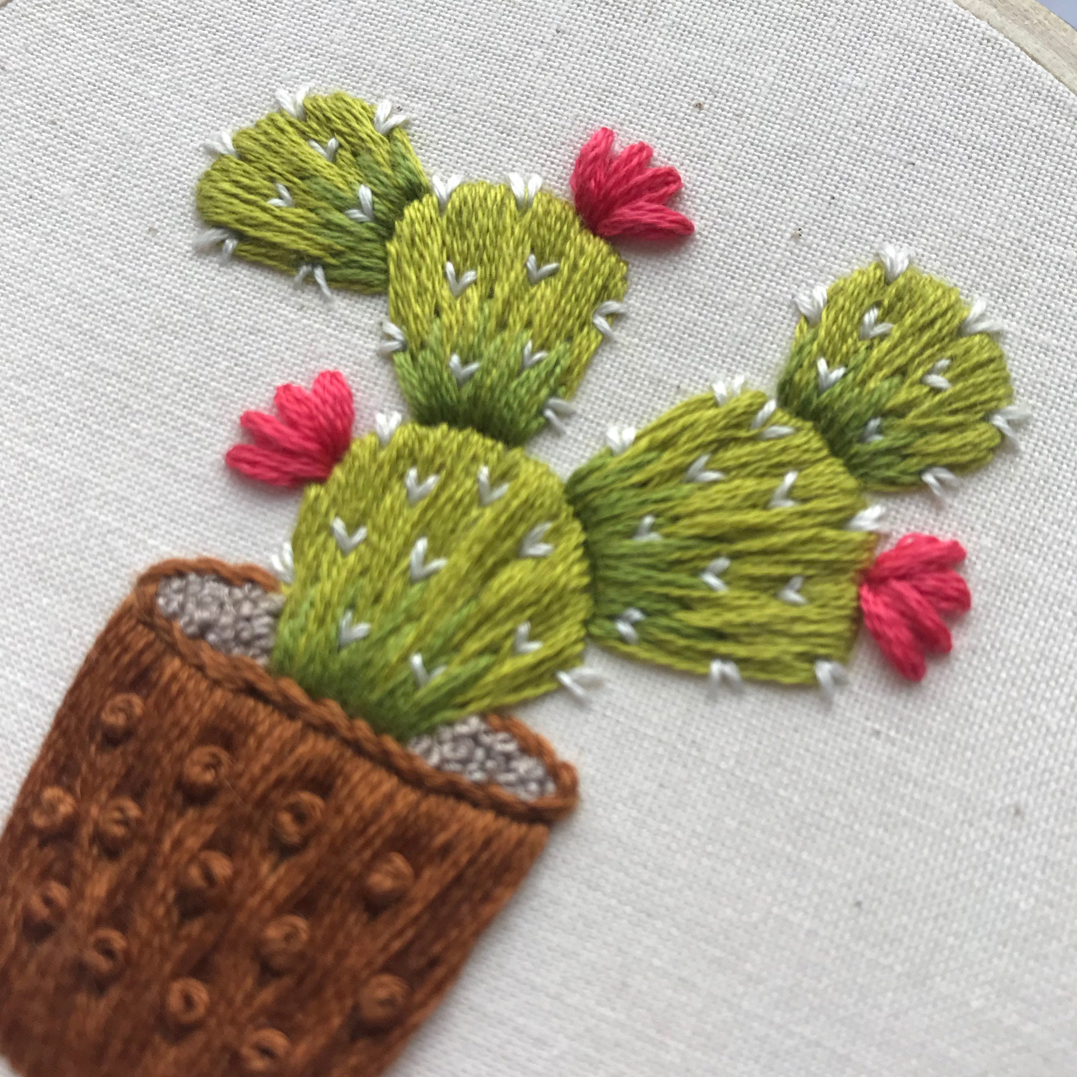 Cactus Love Embroidery Pattern | Plant Embroidery Pattern | DIY Hand ...