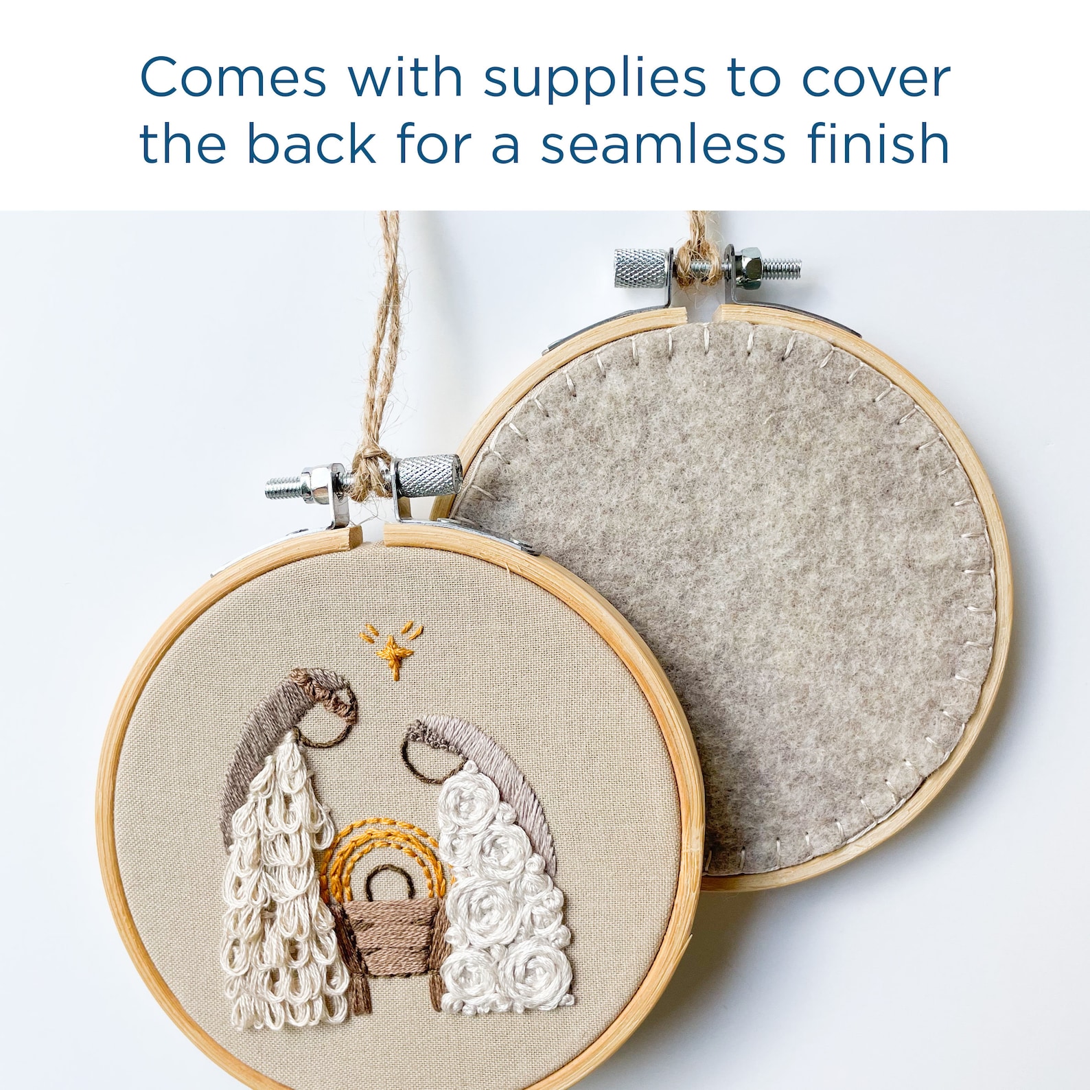 Nativity Ornament Set 4" Embroidery Kit | Christmas Ornament Embroidery ...