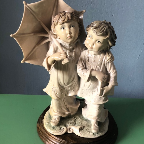 Boy and Girl Statue With Umbrella - Etsy