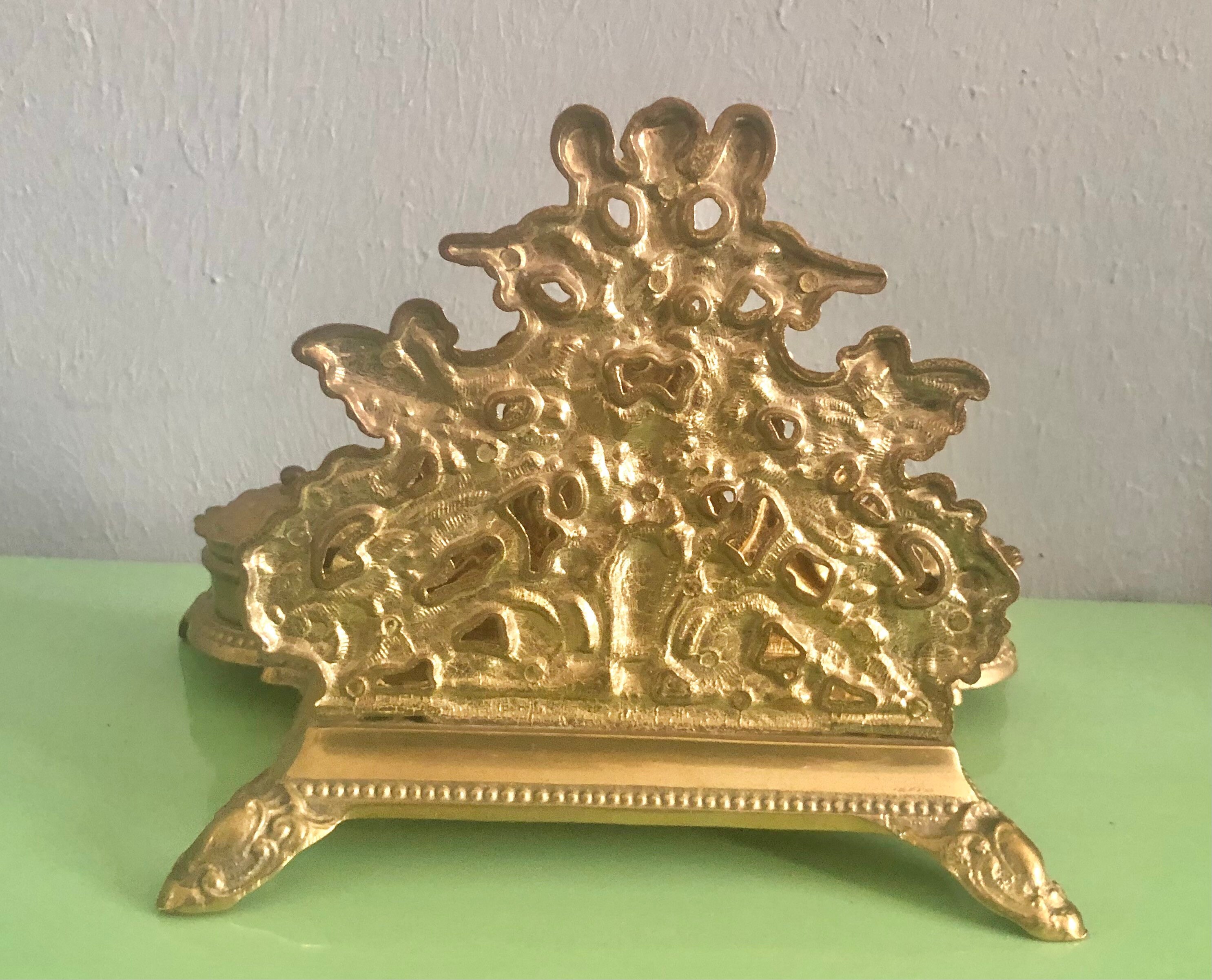 Antique / Rococo Style / Angels / Double Inkwell/ With Letter Holder in ...