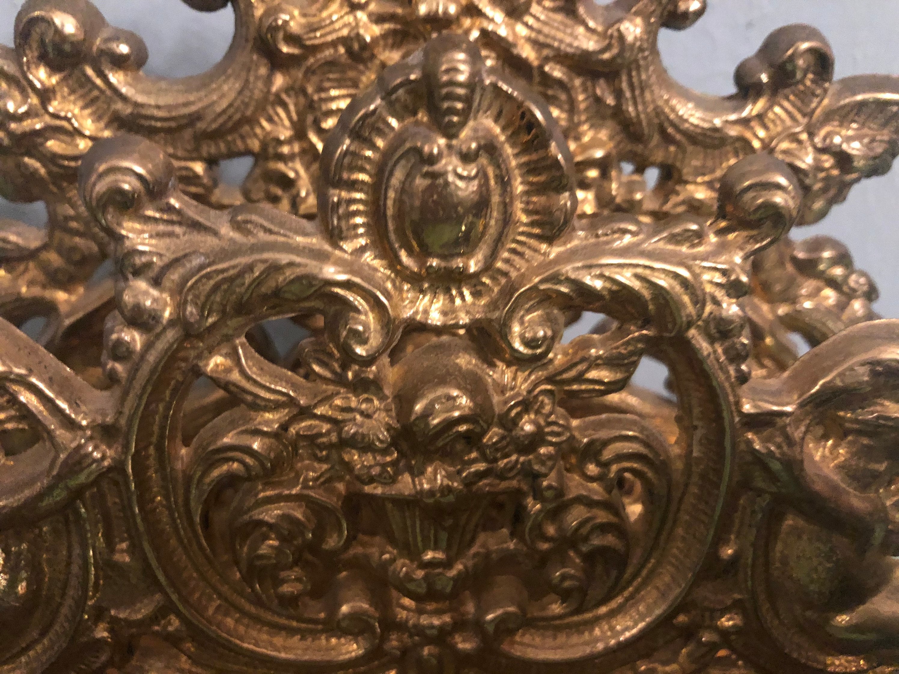 Antique / Rococo Style / Angels / Double Inkwell/ With Letter Holder in ...