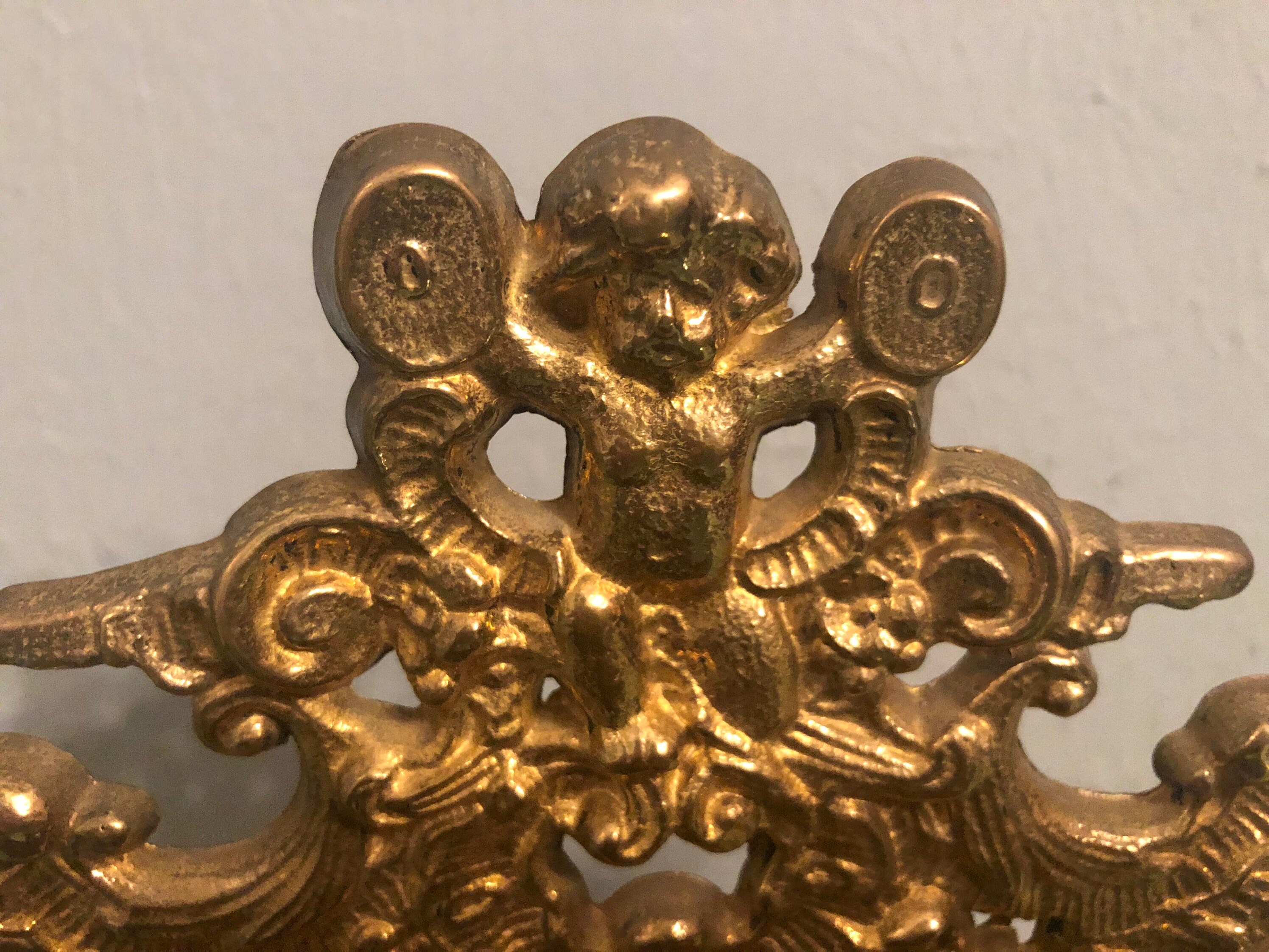 Antique / Rococo Style / Angels / Double Inkwell/ With Letter Holder in ...