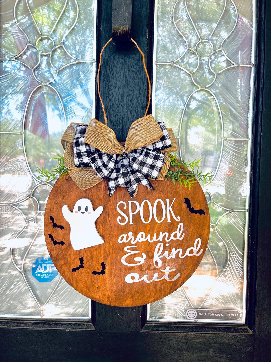 Spook Around and Find Out Door Sign; Personalized Wreath, Halloween ...