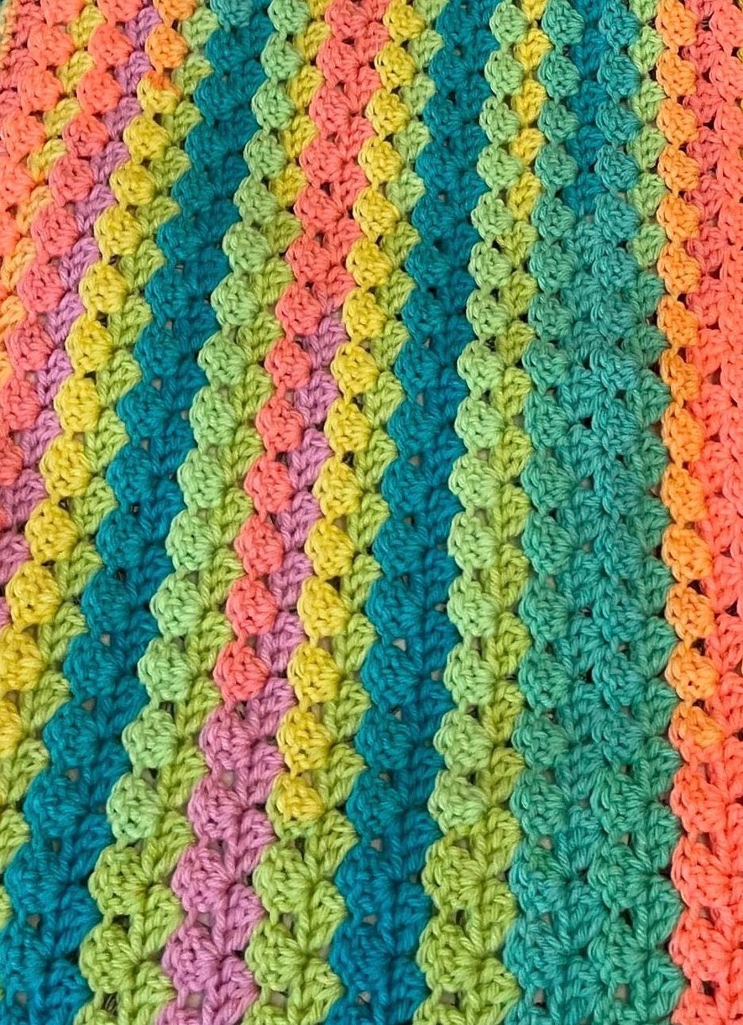 RETRO STRIPE THROW Granny Style - Etsy