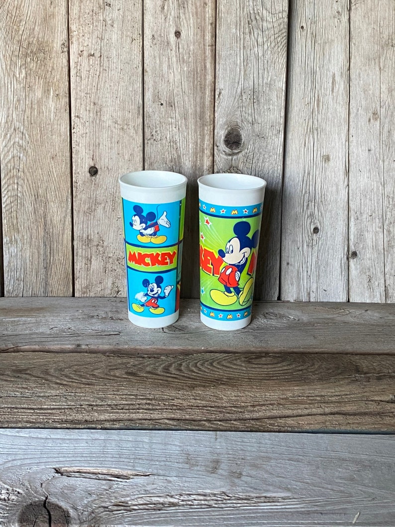 Plastic Mickey Mouse Cups / Tupperware Cups 2pc/ Mickey Mouse ...