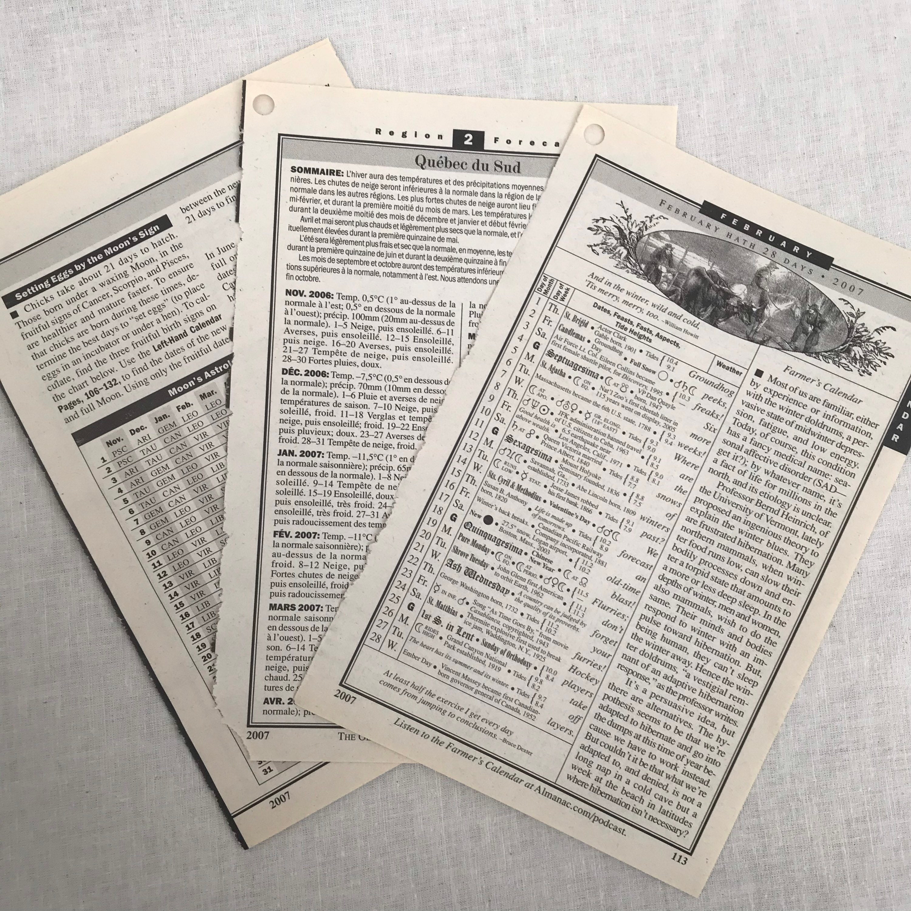 Almanac Pages 15pc / Mixed Media Supplies / Vintage Pages / - Etsy Canada