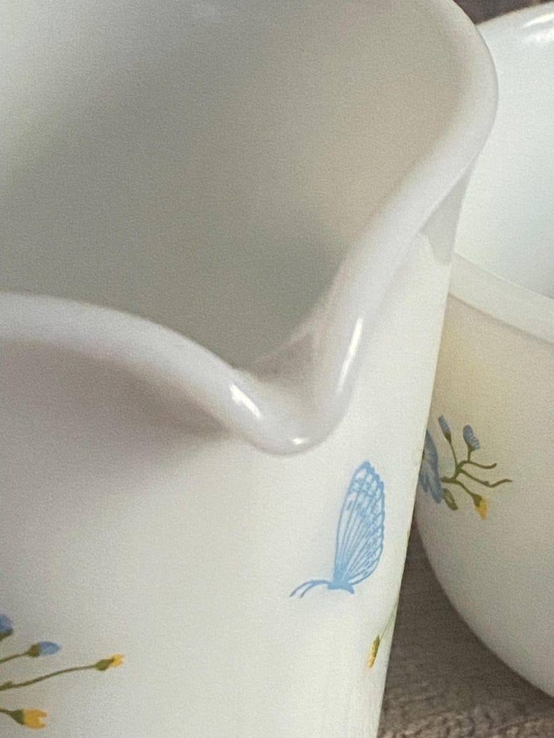 Vintage Pyrex Creamer & Sugar Set - Flirtation Pattern, 1980s Tableware ...
