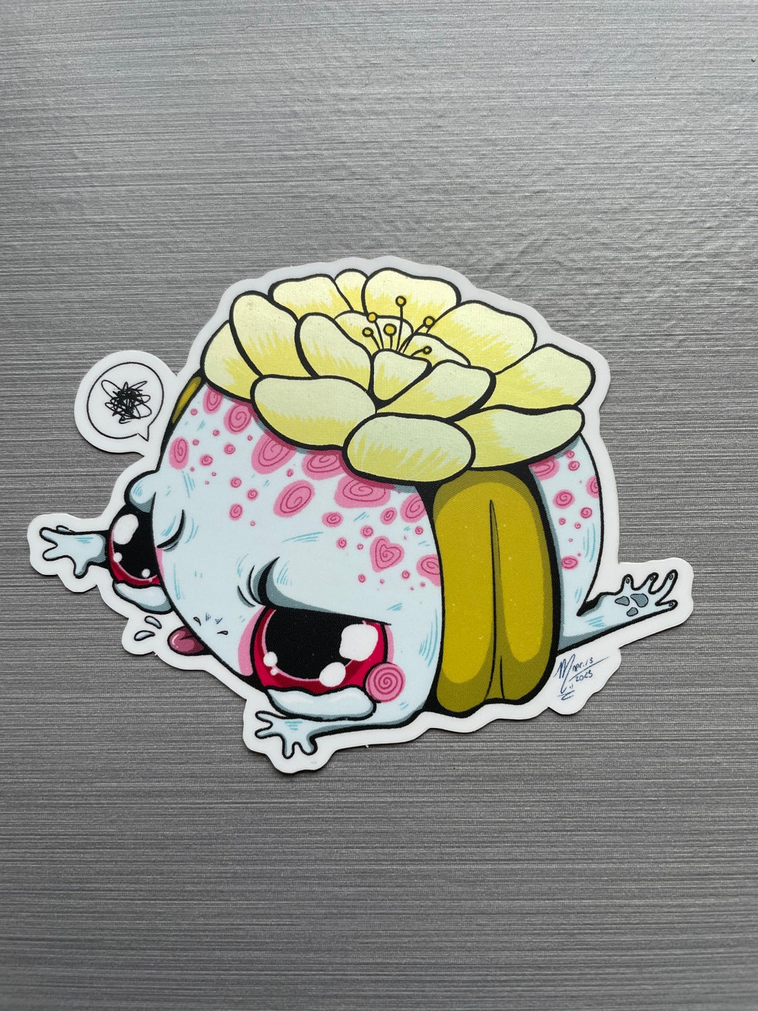 Angry and Sad Flower Frog Sticker Holographic Vinyl Cute Frogs Flowers ...