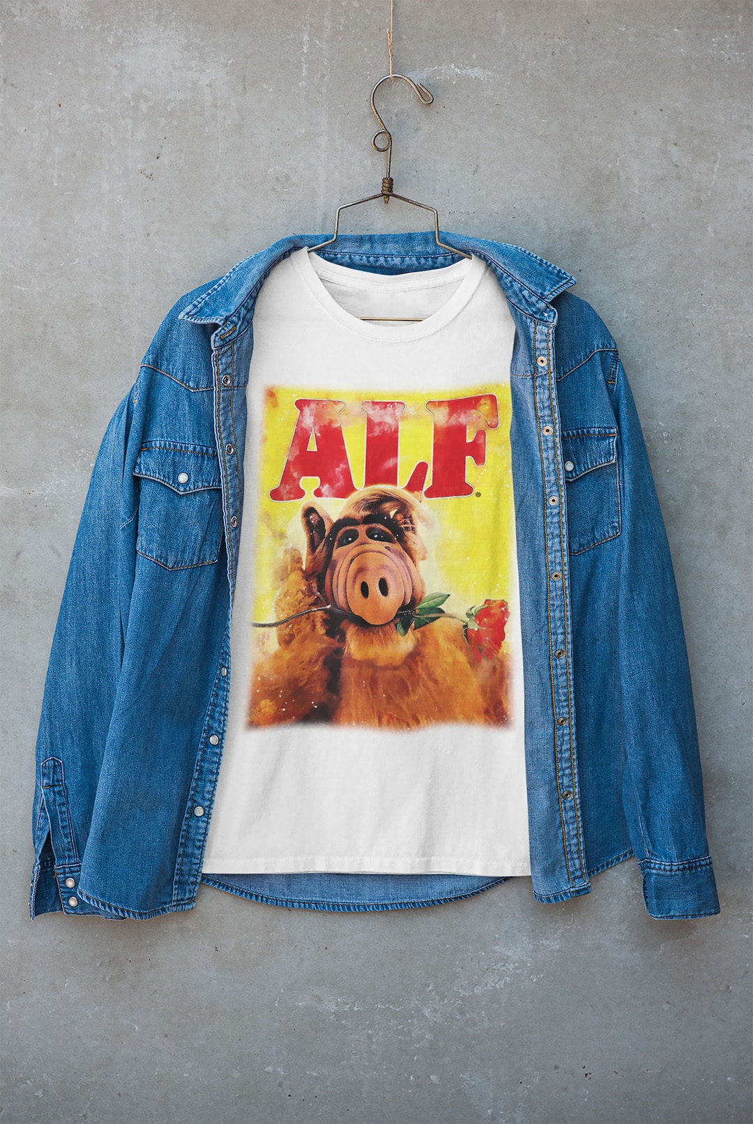 Vintage Retro Funny Alf Movie Fan Art Unisex Tee Shirt 80s Epic Movies ...