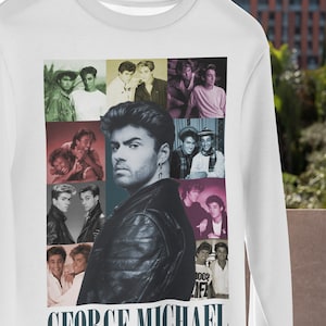 Vintage Retro 80s Music Fan Art George Michael Fan Gift Unisex Crewneck ...