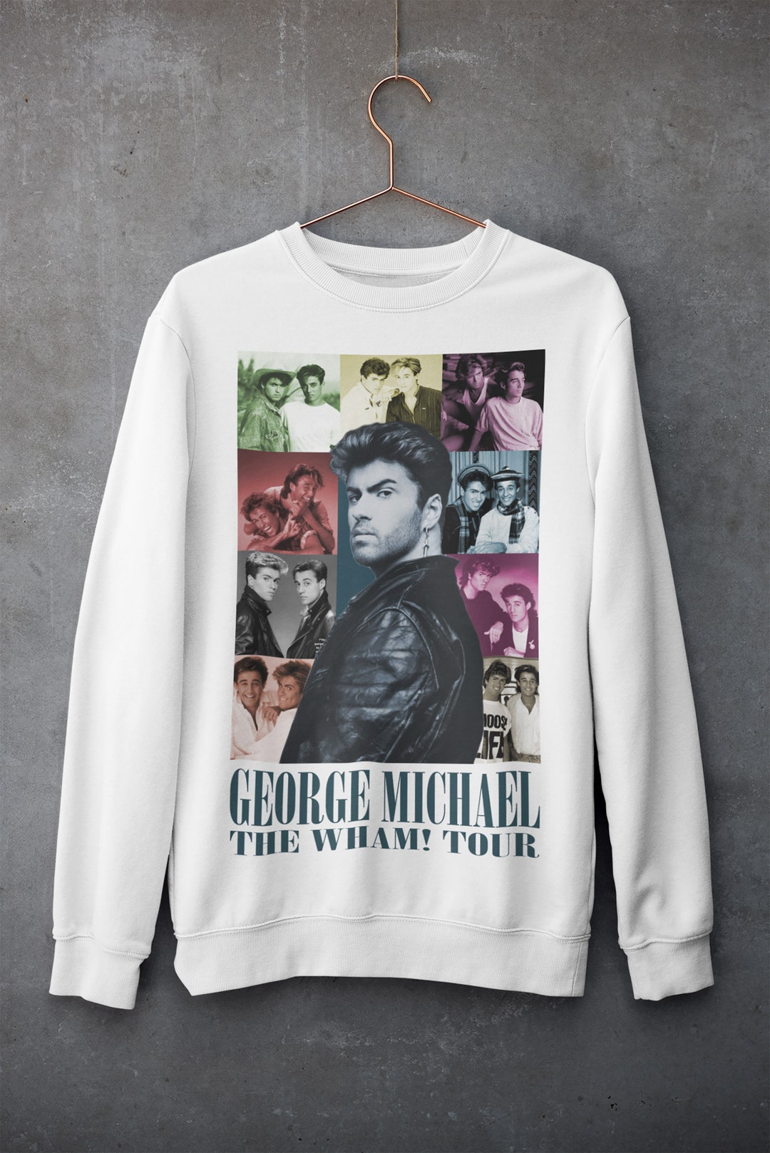 Vintage Retro 80s Music Fan Art George Michael Fan Gift Unisex Crewneck ...