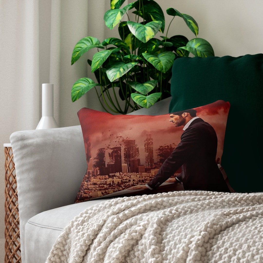 Vintage Lumbar Pillow Lucifer Morningstar LUX for Tom Ellis Fans 14"x20 ...