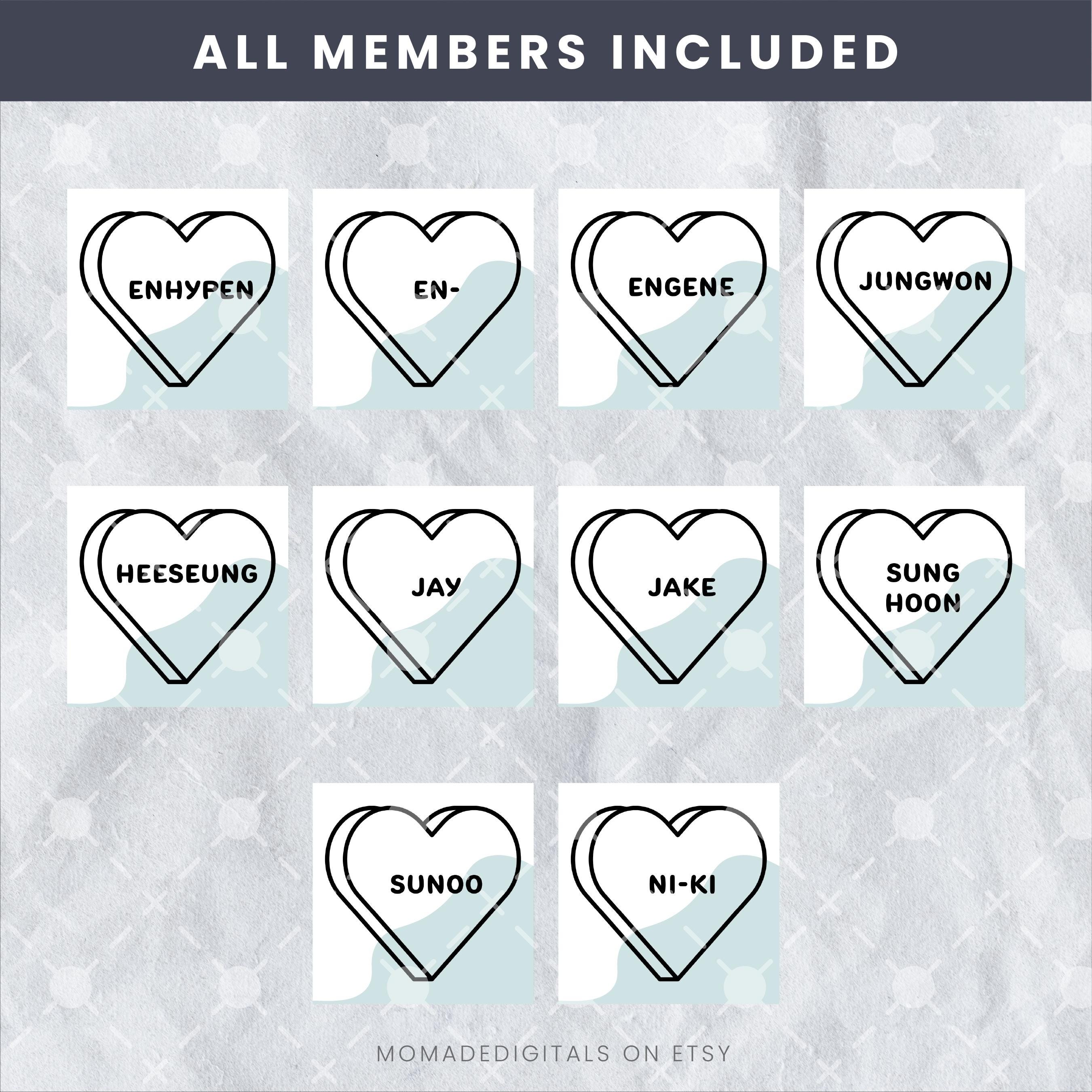 Kpop ENHYPEN Candy Heart Decals Light Stick Decal Design, Vector Kpop ...