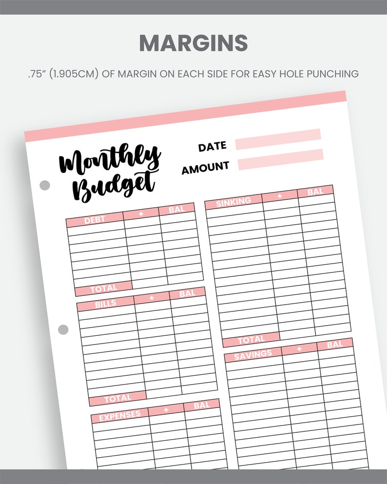 Printable Budget Bundle Pack Printable Colorful Financial Budget ...