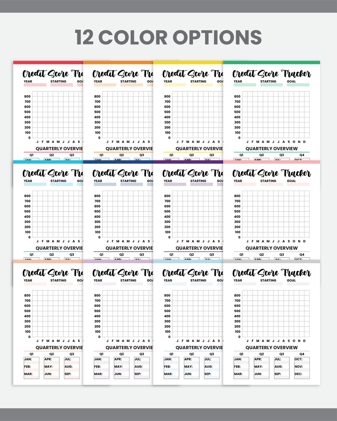 Printable Credit Score Tracker PDF Download Financial Printable Budget ...