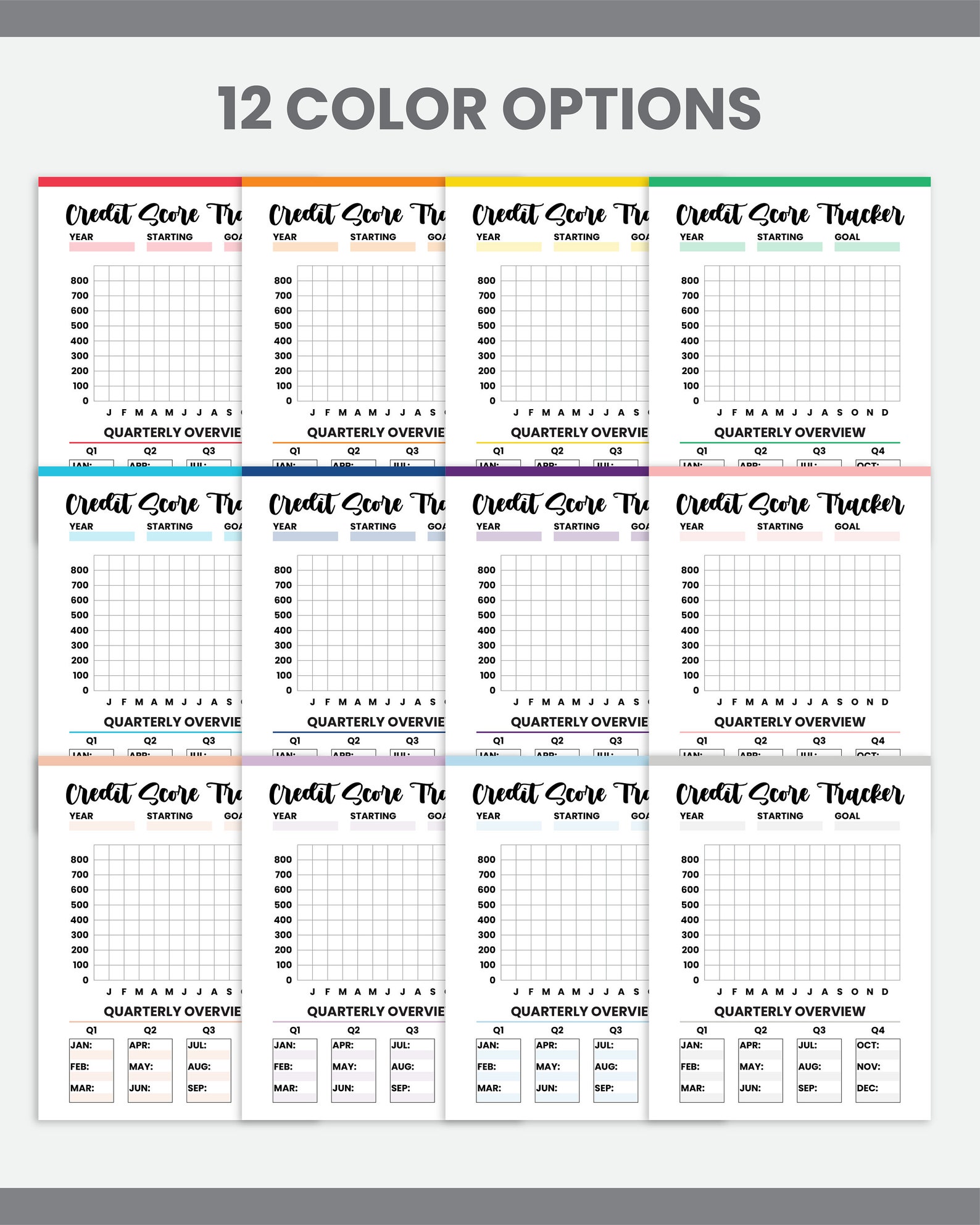Printable Credit Score Tracker PDF Download Financial Printable Budget ...