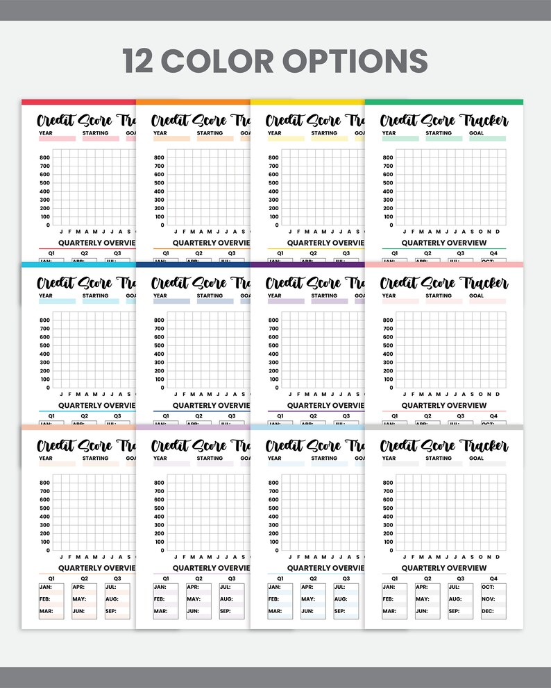 Printable Credit Score Tracker PDF Download Financial Printable Budget ...
