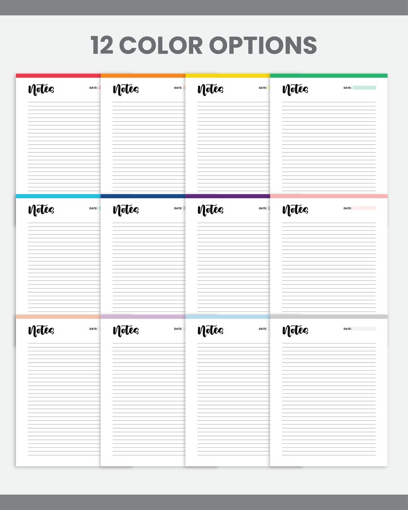 Printable College Ruled Lined Notes | Student Printable | Study PDF ...