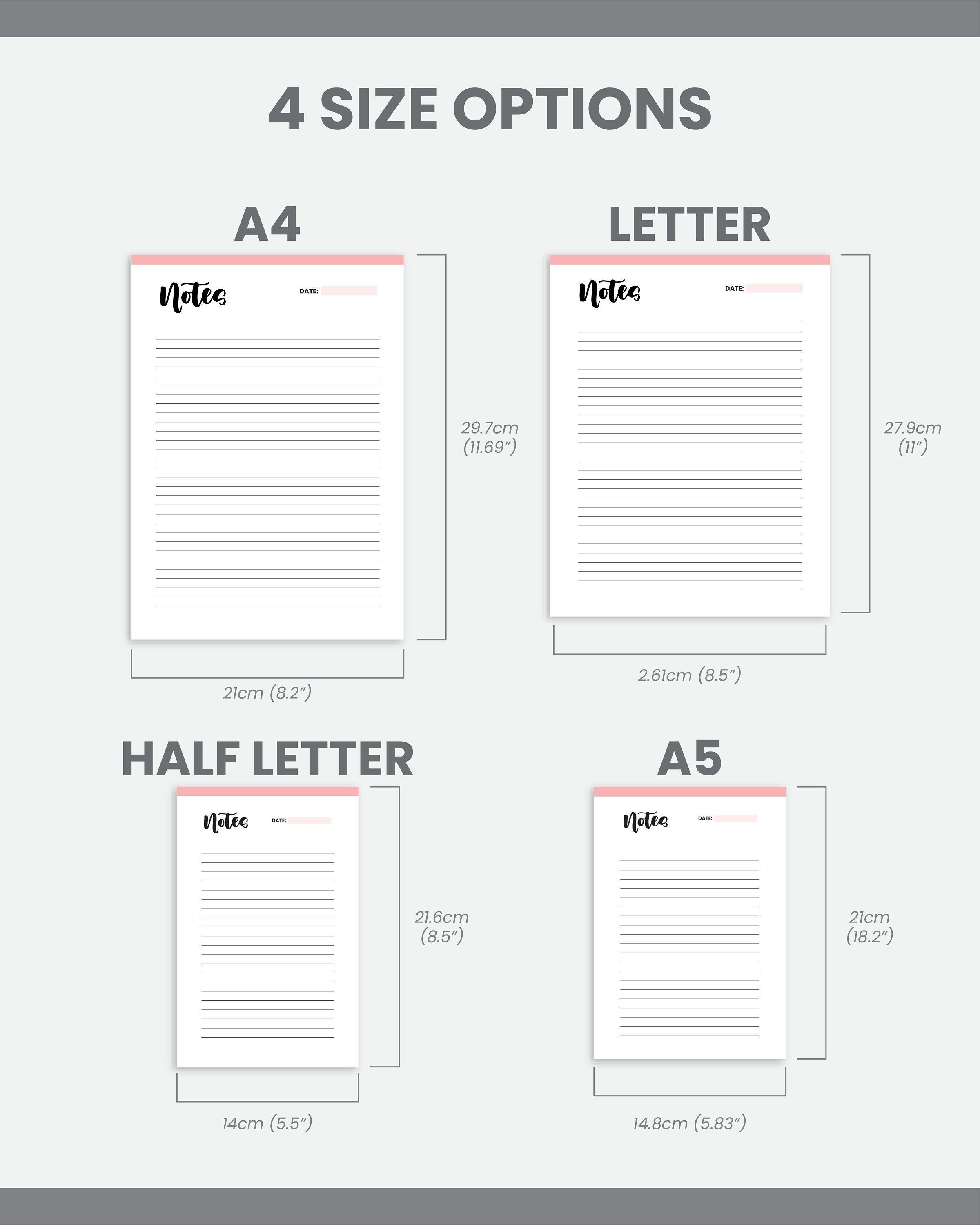 Printable College Ruled Lined Notes | Student Printable | Study PDF ...