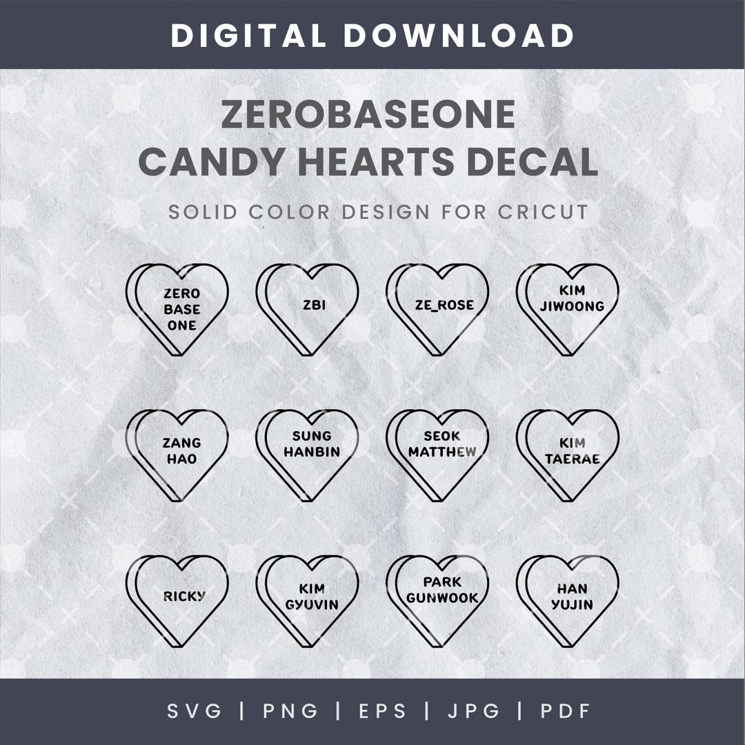 Kpop ZEROBASEONE Candy Heart Decals Light Stick Decal Design, Vector ...