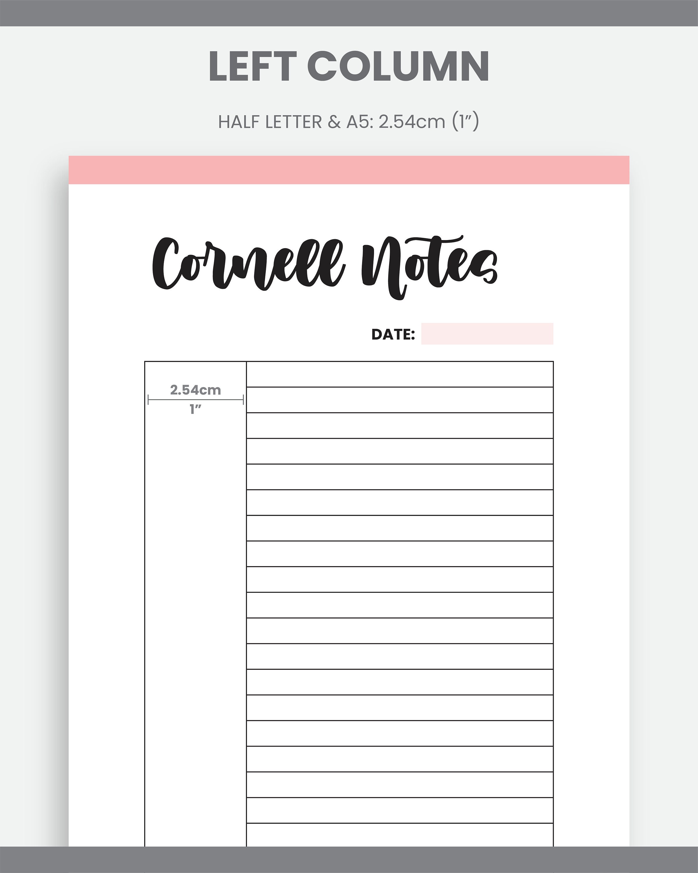 Printable Cornell Notes Bundle | Study | Student PDF | A4 | A5 | Letter ...