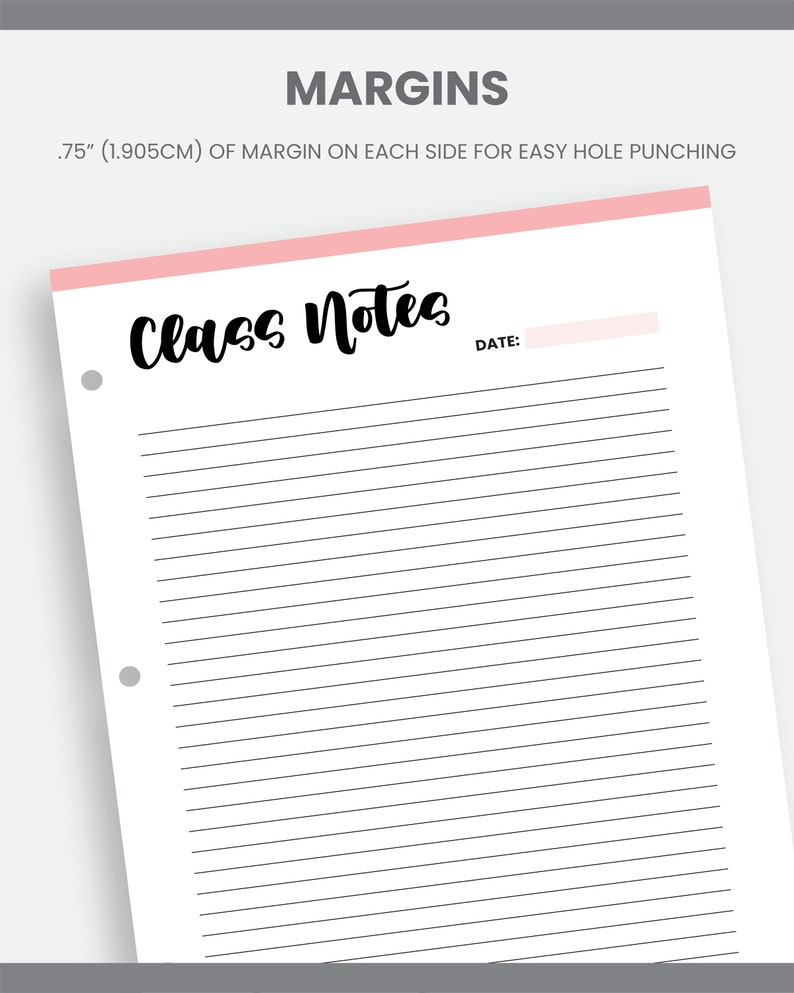 Printable Class Notes Student Printable Study PDF | Etsy