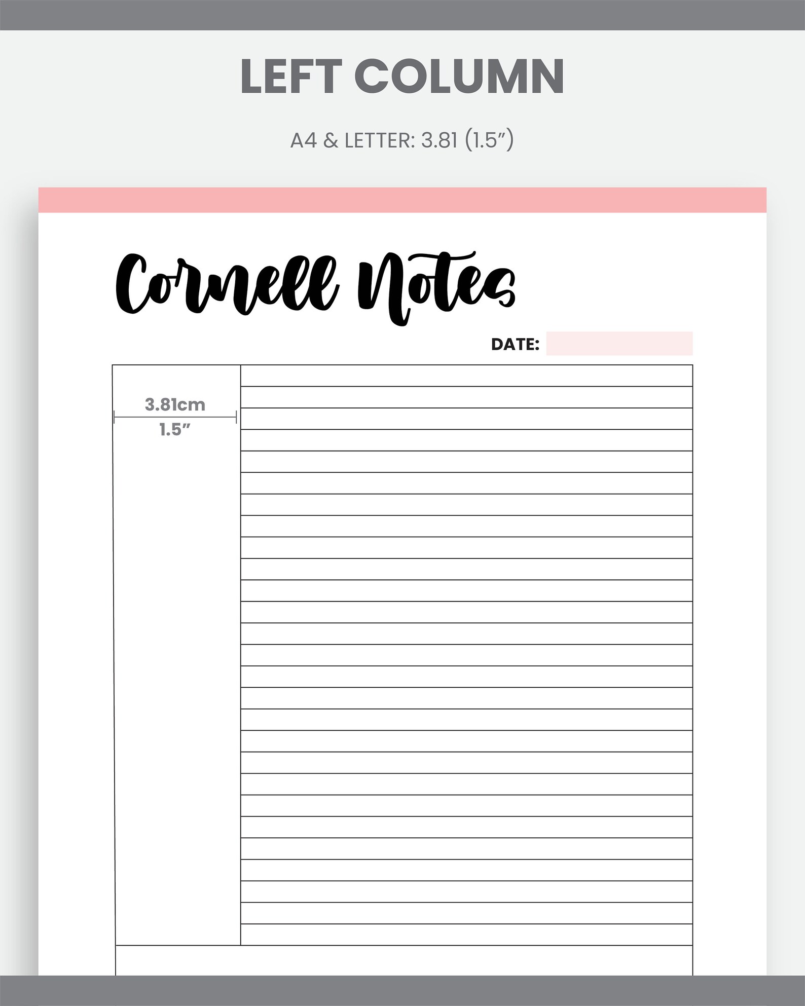 Printable Cornell Notes Bundle Study Student PDF A4 A5 - Etsy